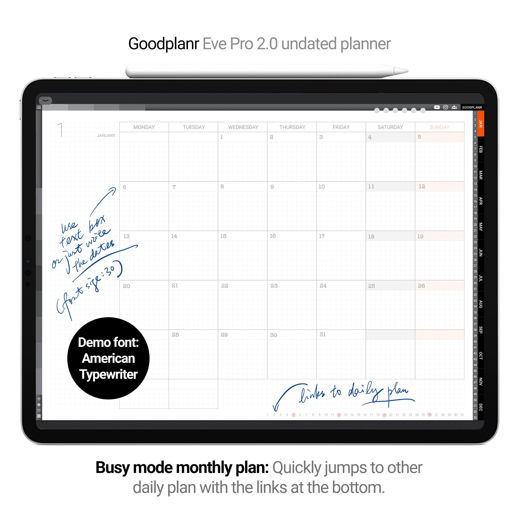 Eve Pro 2.0 undated / D.I.Y. digital planner – Goodplanr