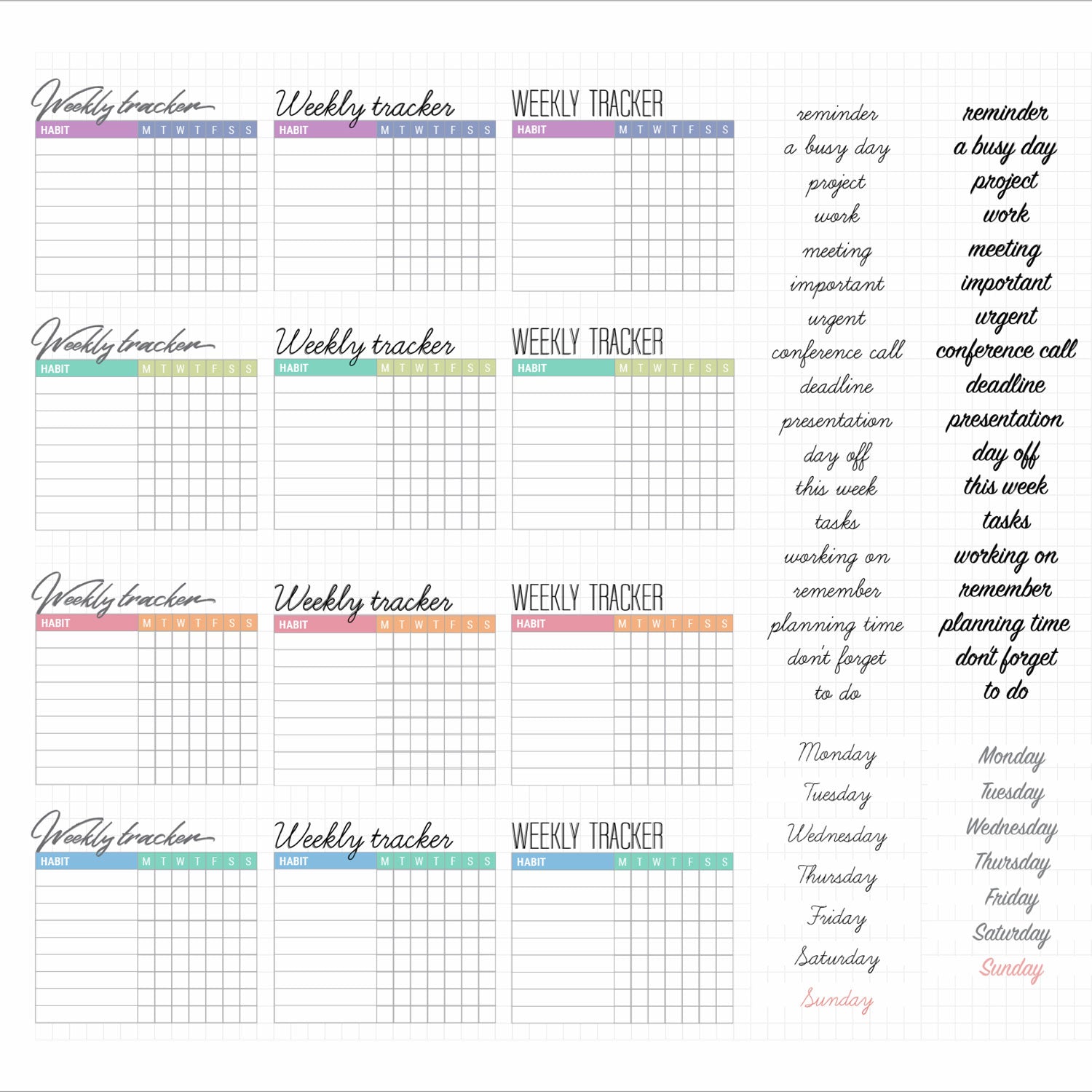 Functional stickers package – Goodplanr